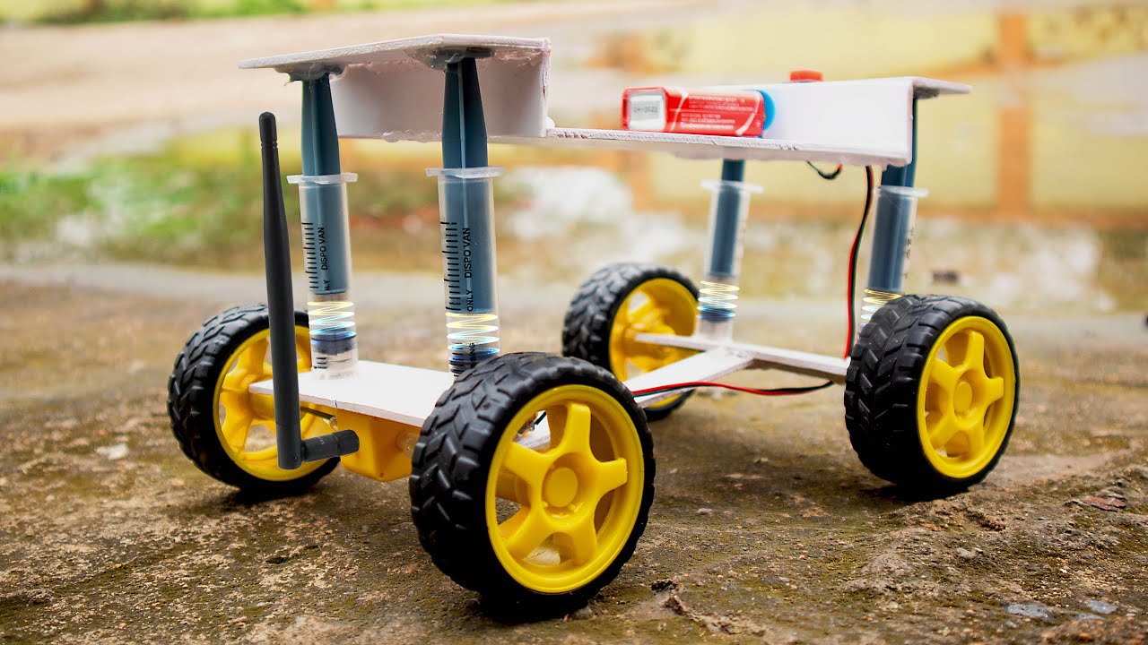 How to make Magnetic Shock Absorber car // Neodymium Suspension Car ...