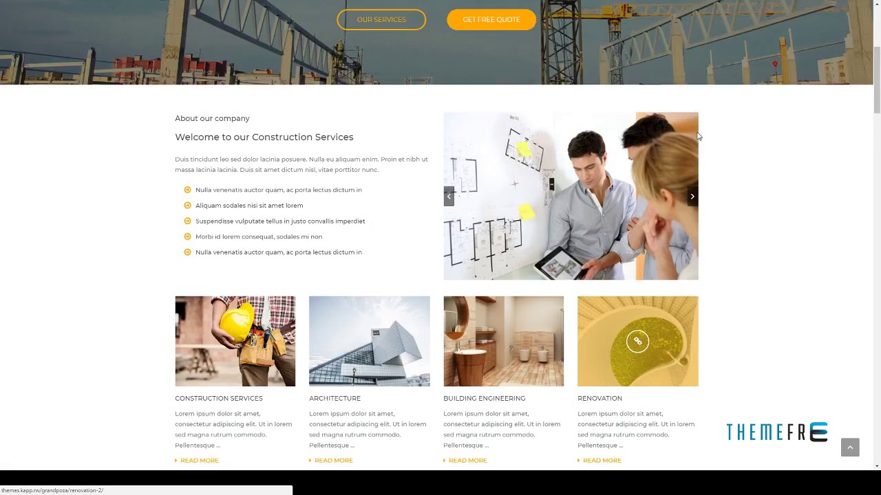 Grandpoza - Construction WordPress Theme | Free Template Hovi - YouTube