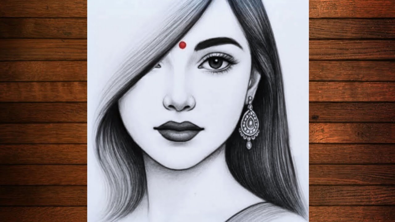 How to draw beautiful cute girl face - easy step by step drawing ...