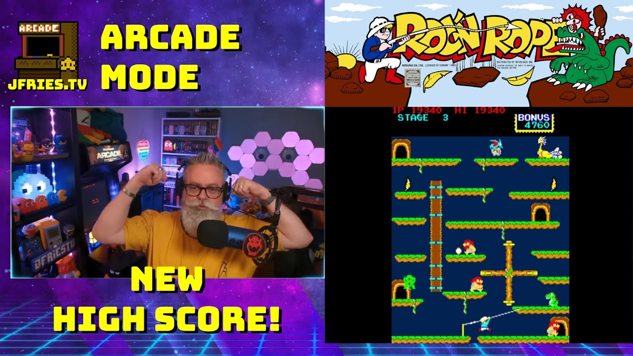 Highlight: Arcade Mode - Roc’n Rope - New High Score! - 19840 - YouTube