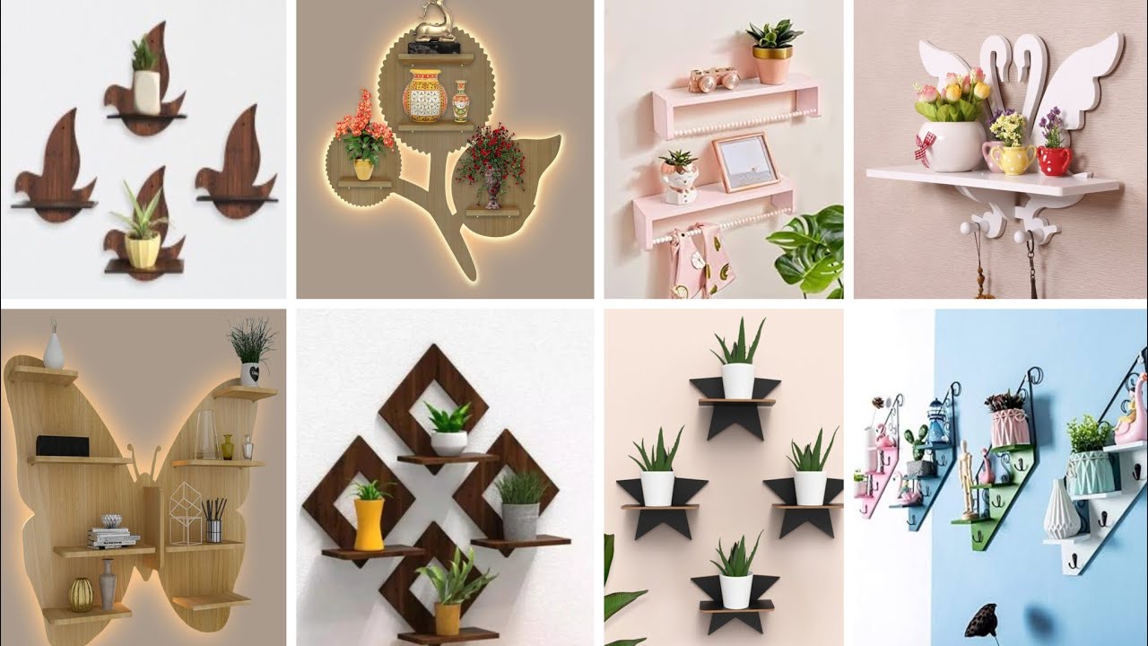 Top 100+ amazing modern wooden wall shelves design idea || living room ...
