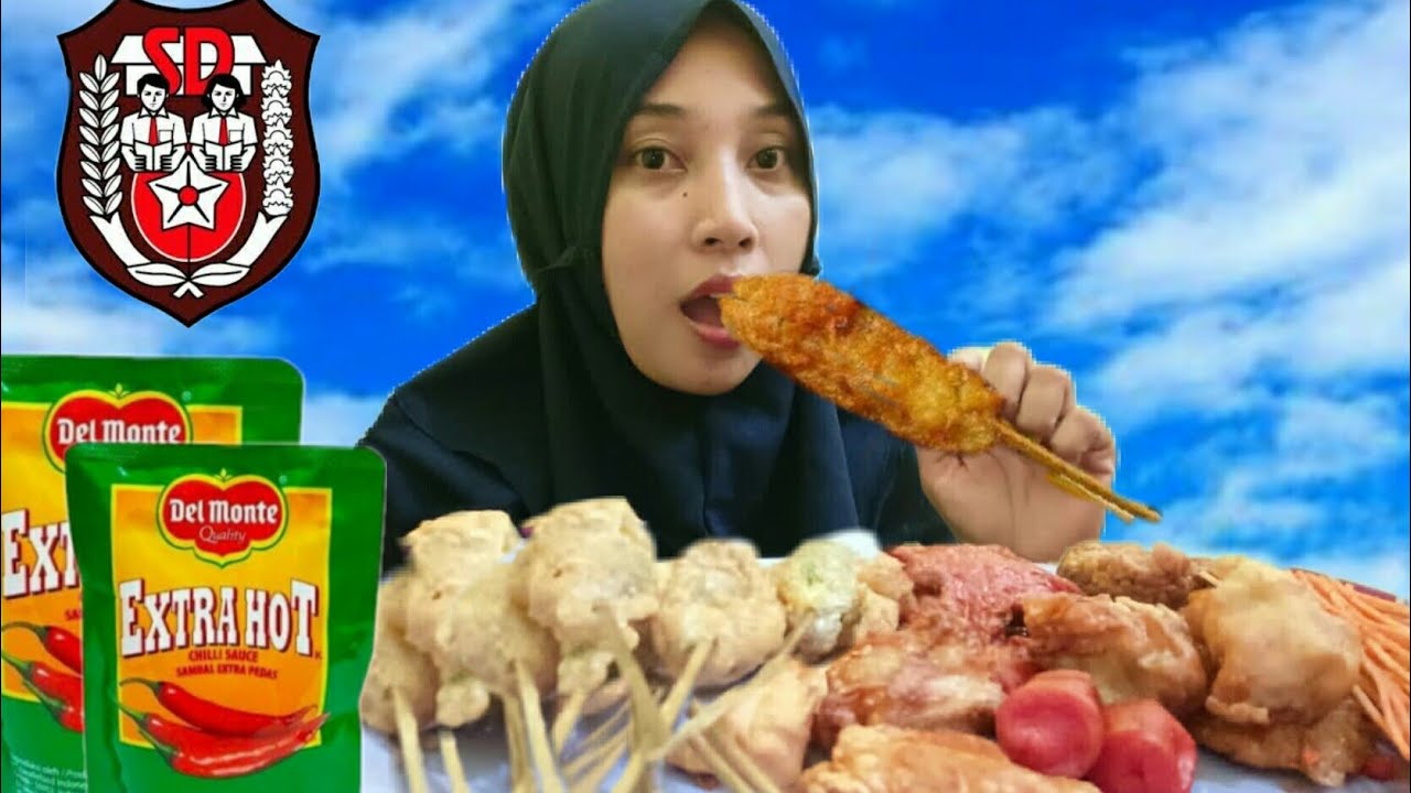 MUKBANG JAJANAN SD SEMPOLAN, SOSIS, TEMPURA, MiE LIDI || MUKBANG ASMR - YouTube