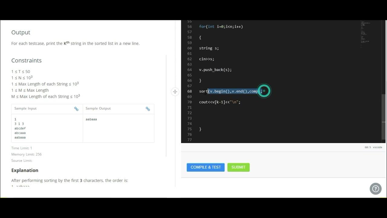 Xenny and Partially sorted strings || Hackerearth || Trilok Kaushik || Tejus Chaturvedi ...