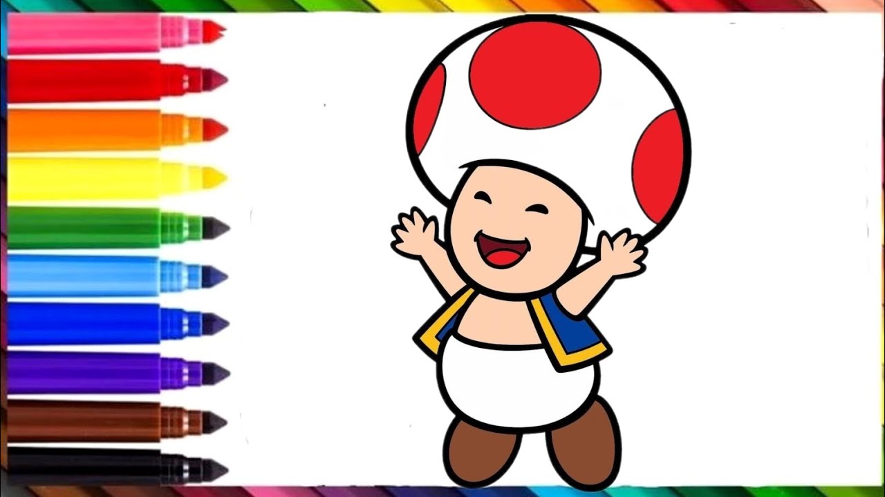 How to Draw Toad |The Super Mario Bros🍄🦖/Drawing and Coloring Super ...