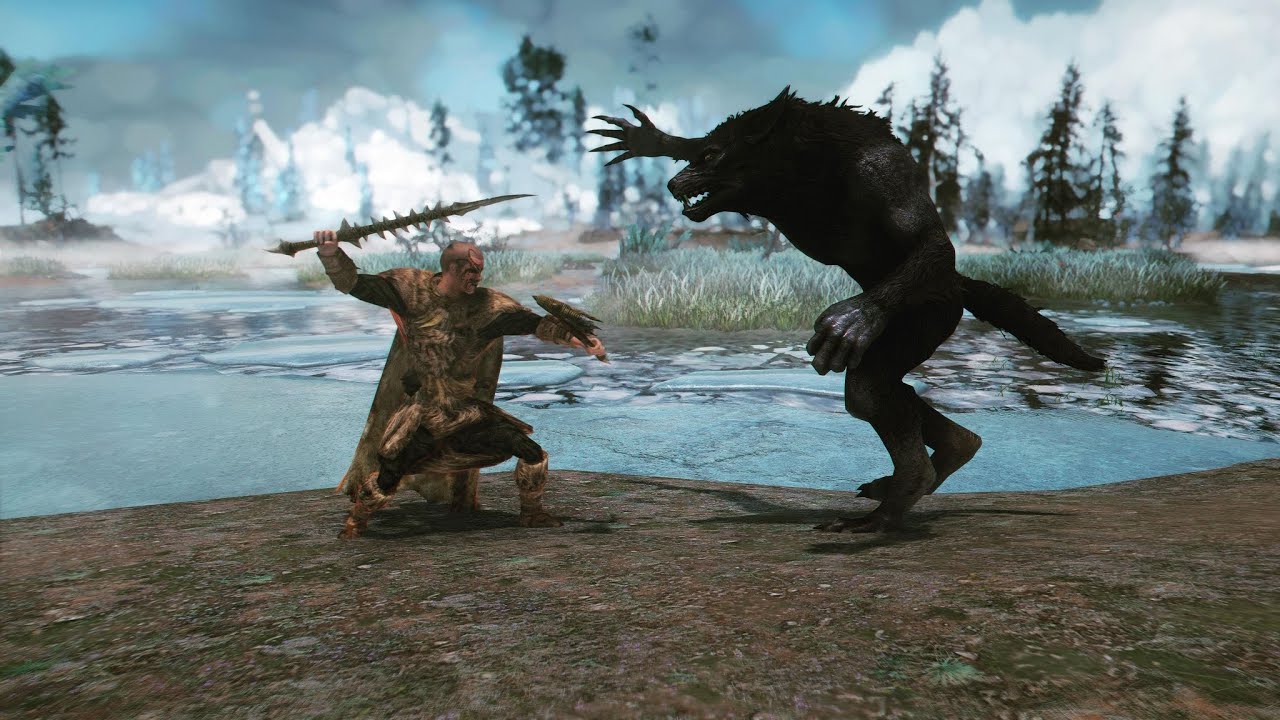 Skyrim NPC Battle - Forsworn Vs. Werewolves - YouTube