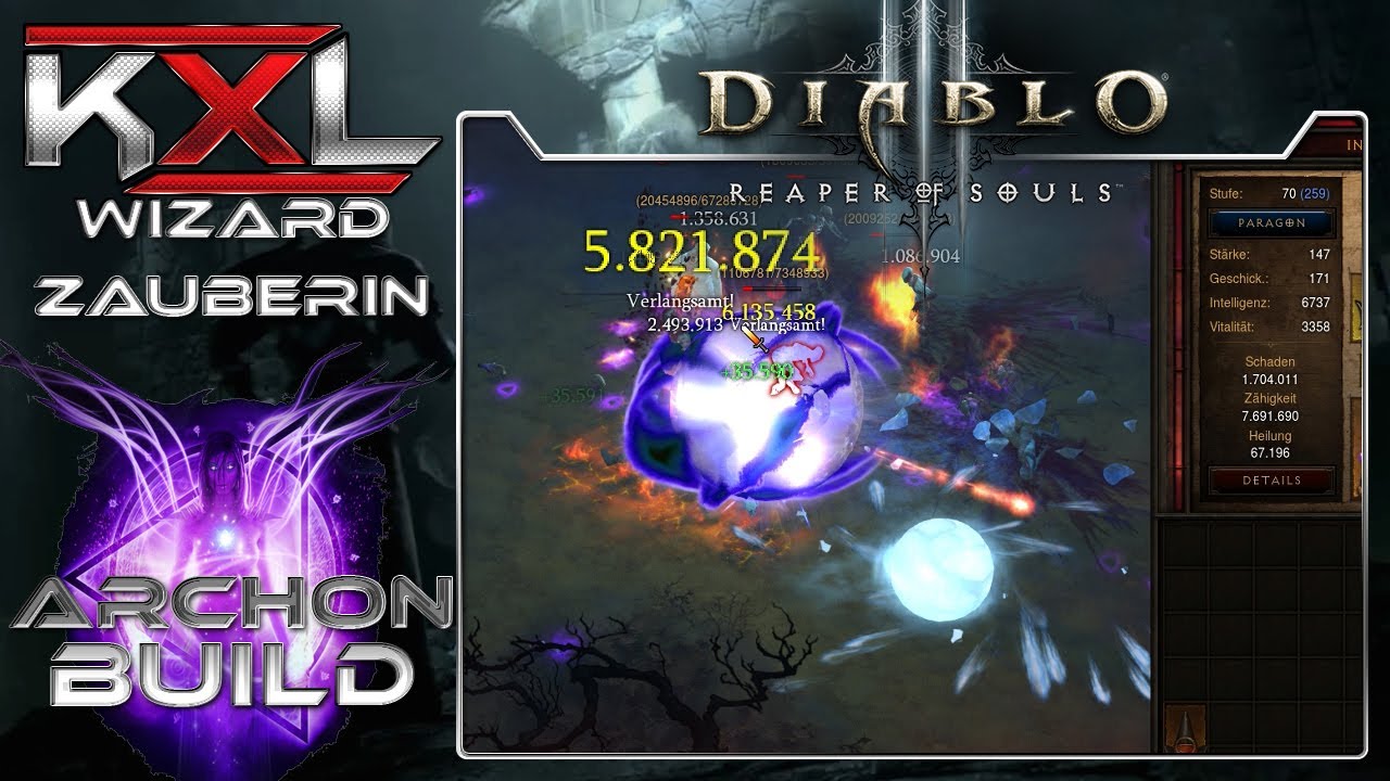 Diablo 3 - Reaper of Souls - Zauberin / Wizard Archon Build Lvl 70 ...