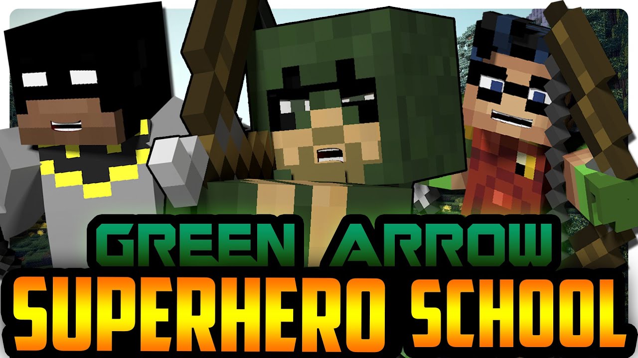 Minecraft Superhero School: Green Arrow vs Duck Hunt! Batman and Robin ...