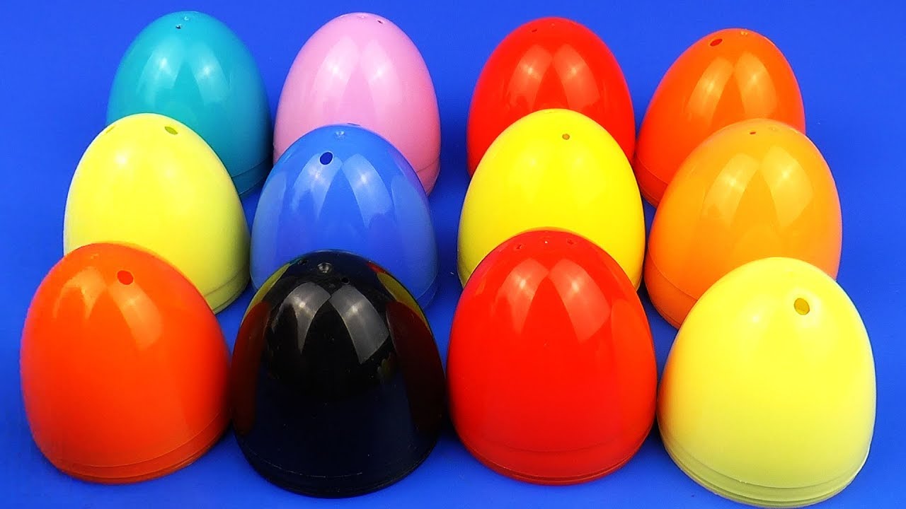Learn Colors with Surprise Eggs blue, red, pink, green, yellow, orange ...