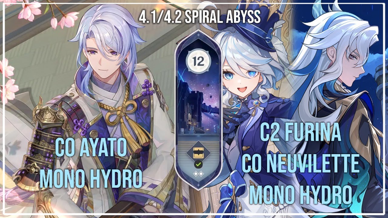 HYDRO SUPREMACY!!! | C2 Furina Mono Hydro Team and C0 Ayato Mono Hydro Team Spiral Abyss 4.1/4.2 ...
