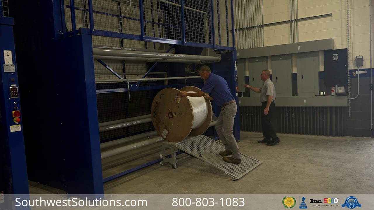 Motorized Wire Spool & Cable Reel Vertical Storage Carousel - YouTube