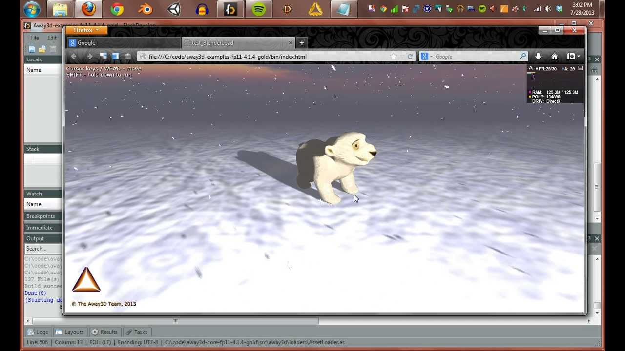 FlashDevelop Away3D Examples Oups - YouTube