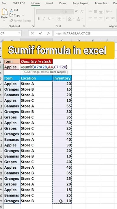 How to use Sumif formula in excel tips and tricks #newexcel #exceltips #exceltricks # ...