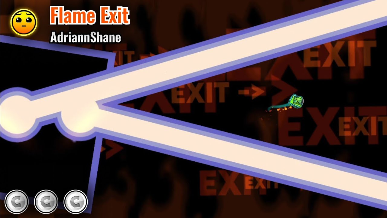 "Flame exit" by AdriannShane (3 coins) | Geometry Dash. - YouTube