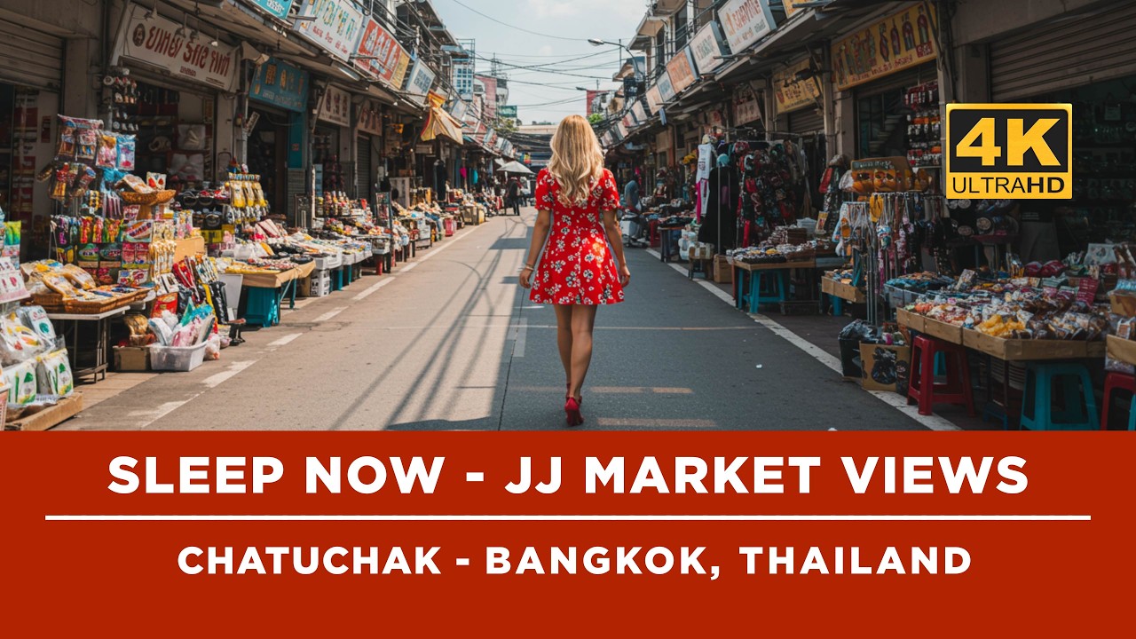 Sleep Now with JJ Market Chatuchak views and relaxing music - TommyTravelz 4k 60 fps - YouTube
