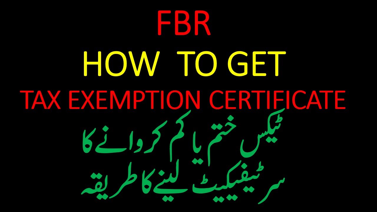  Tech4all FBR TaxExemptionCertificate Tax Exemption Certificate