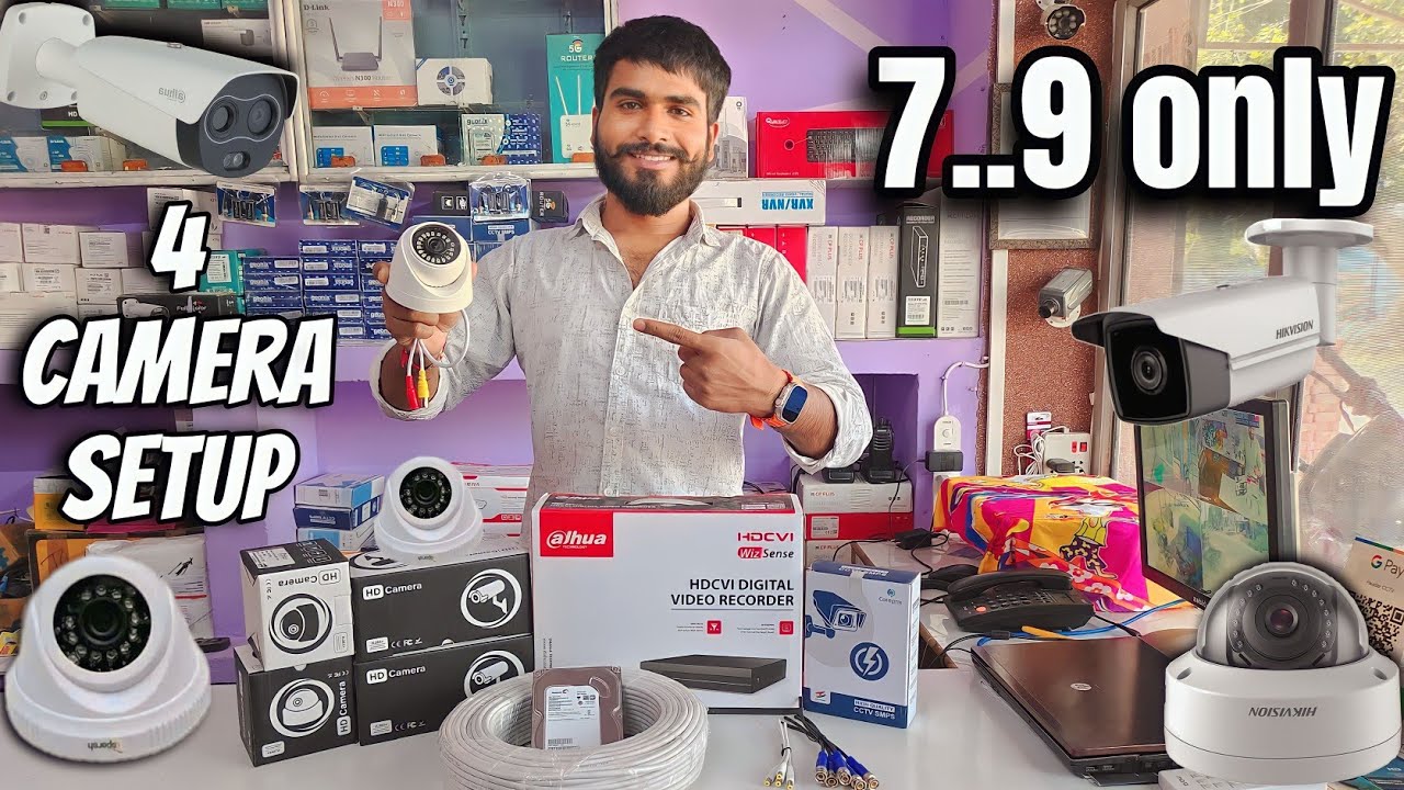 4 Camera Setup Best price में CCTV Camera Wholesale Rate m Dahua DVR ...