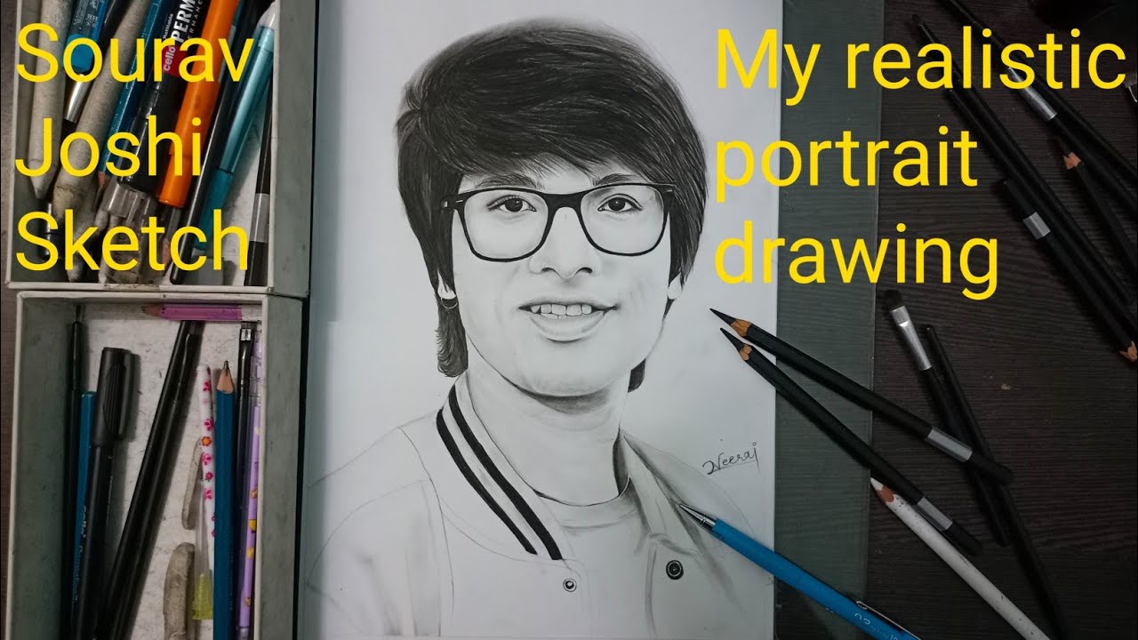 Sourav Joshi sketch /Sourav Joshi portrait drawing/ shorabh Joshi ...