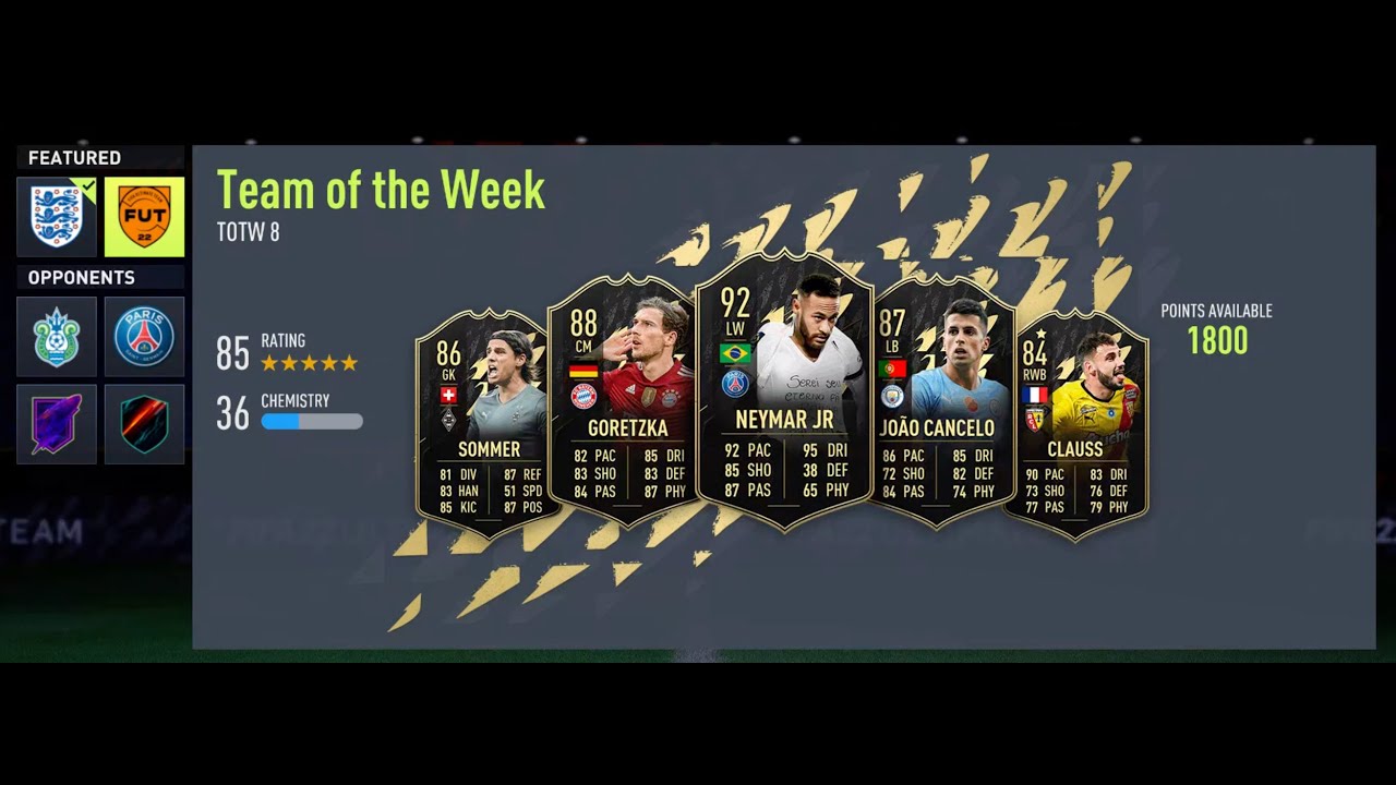 FIFA 22 TOTW 8 Match - YouTube