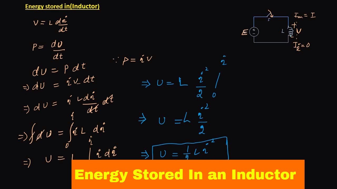 Energy Stored In an Inductor || Basic Electrical Engineering | lec(19 ...