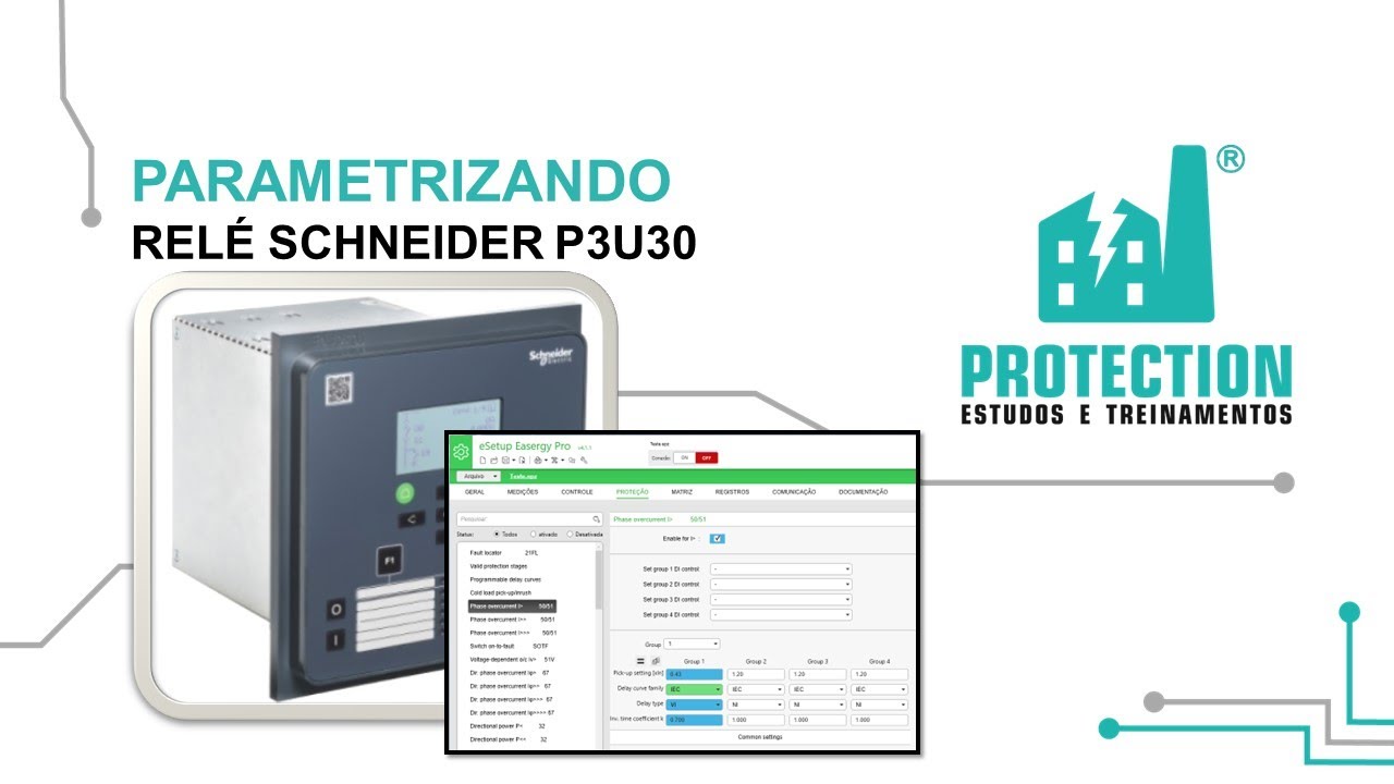 Parametrizando Relé Schneider P3U30 - YouTube