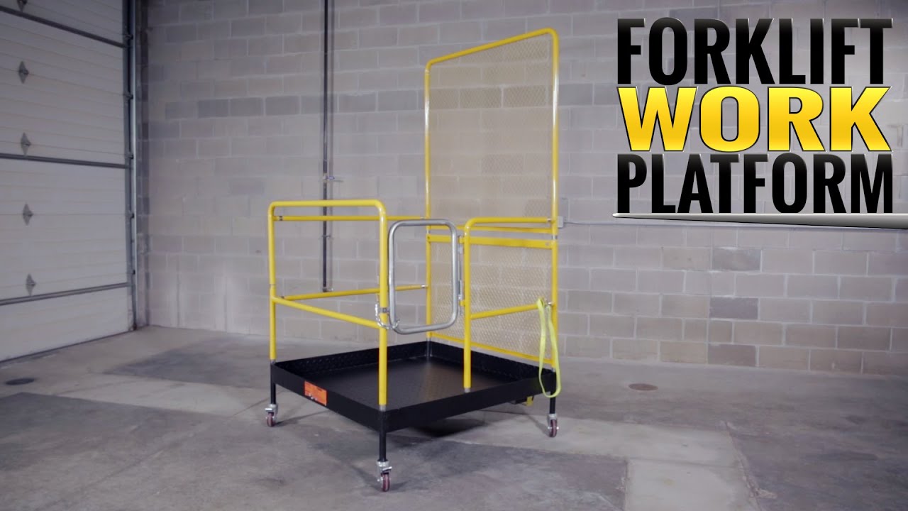 Single Door Forklift Work Platform with Extended Back - YouTube