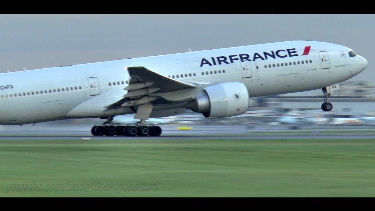 Air France 777-200 Sunset Takeoff from Montreal - YouTube