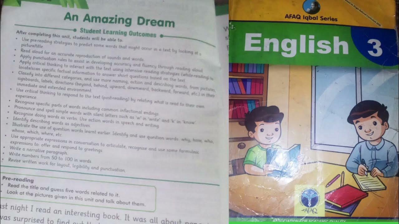 afaq iqbal series english class 3 unit 2 An amazing Dream - YouTube