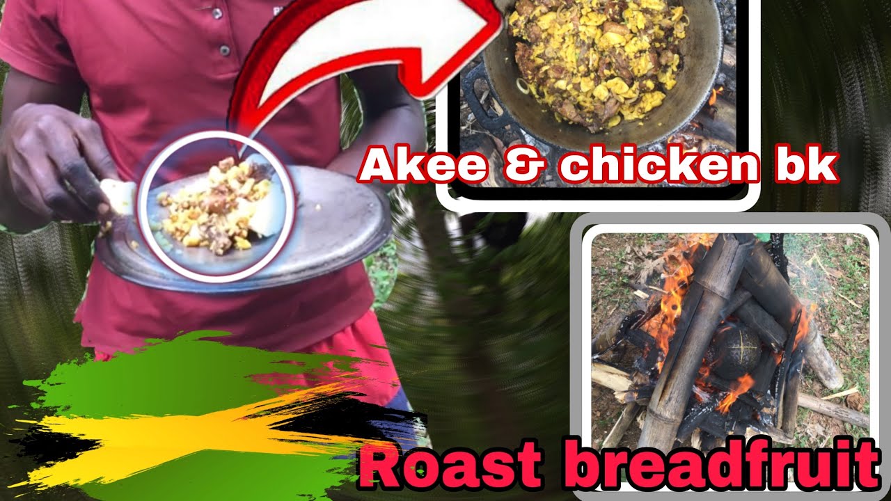 Epic roast breadfruit N chicken back with akee || Must watch || # ...