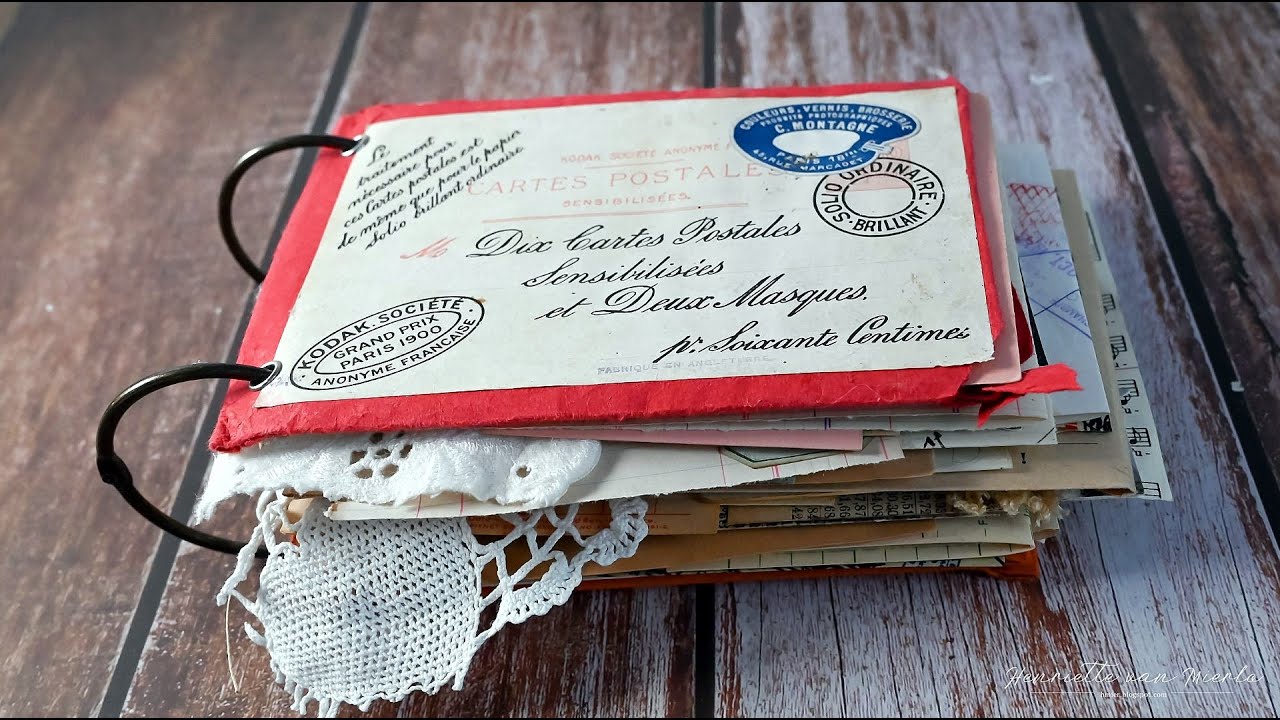 Small vintage envelopes ring binder junk journal - a flip through video ...