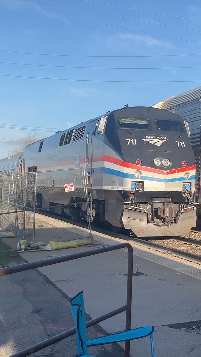 Amtrak 711 P32AC-DM Leads Amtrak 284 At Depew Station 4/20/25 - YouTube