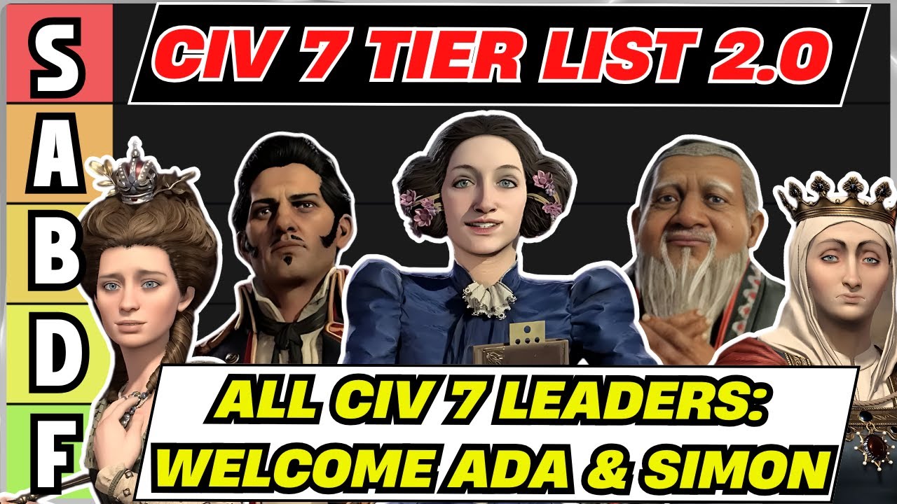 Civ 7 Leader Tier List 2.0! | Civ 7 Best Leaders April 2025 | Civ 7 DLC Crossroad of the World ...