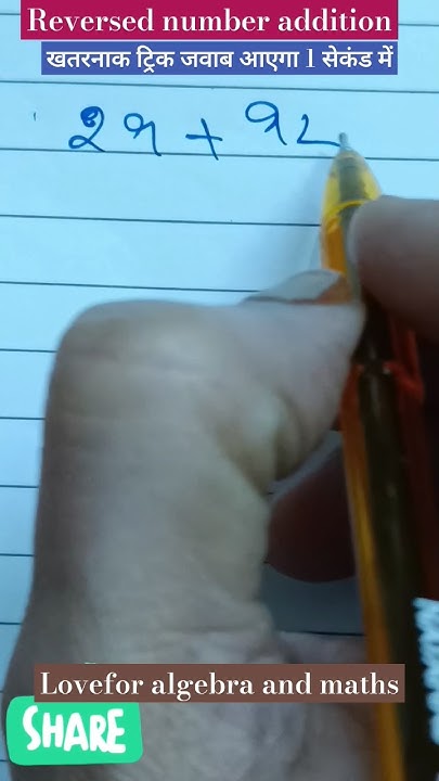 Reversed number addition|| how to add reversed number?🤔||addition trick of reversed number# ...