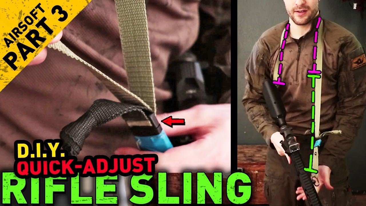Airsoft QUICK-ADJUST sling from a buckle & some belt - YouTube