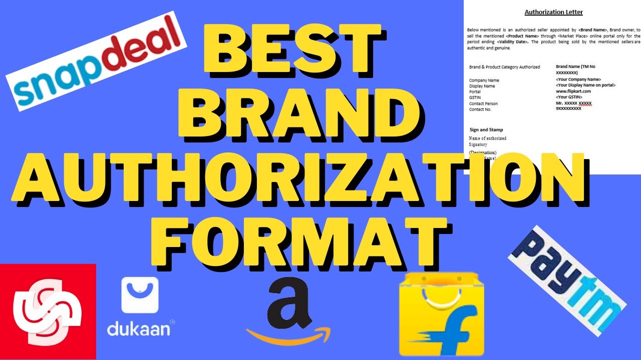 Brand Authorization Letter Format For Flipkart Word - Infoupdate.org