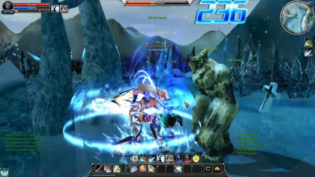 Cabal Online - Force Shielder lvl 42 - Zombie Ape hunting - YouTube