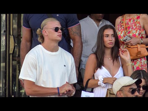 ERLING HAALAND Celebrates his BIRTHDAY with his Girlfriend at Hotel de Paris in Monaco today!!