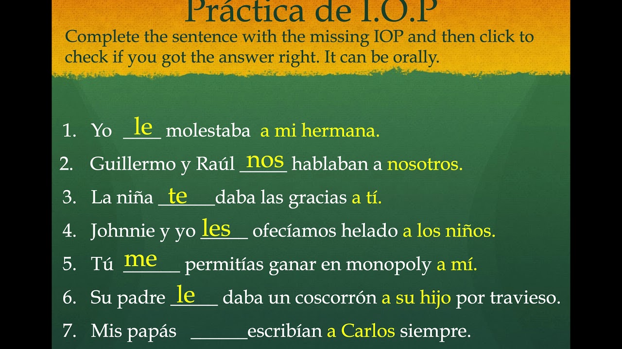 Ch 4A Indirect Objects Pronouns - YouTube