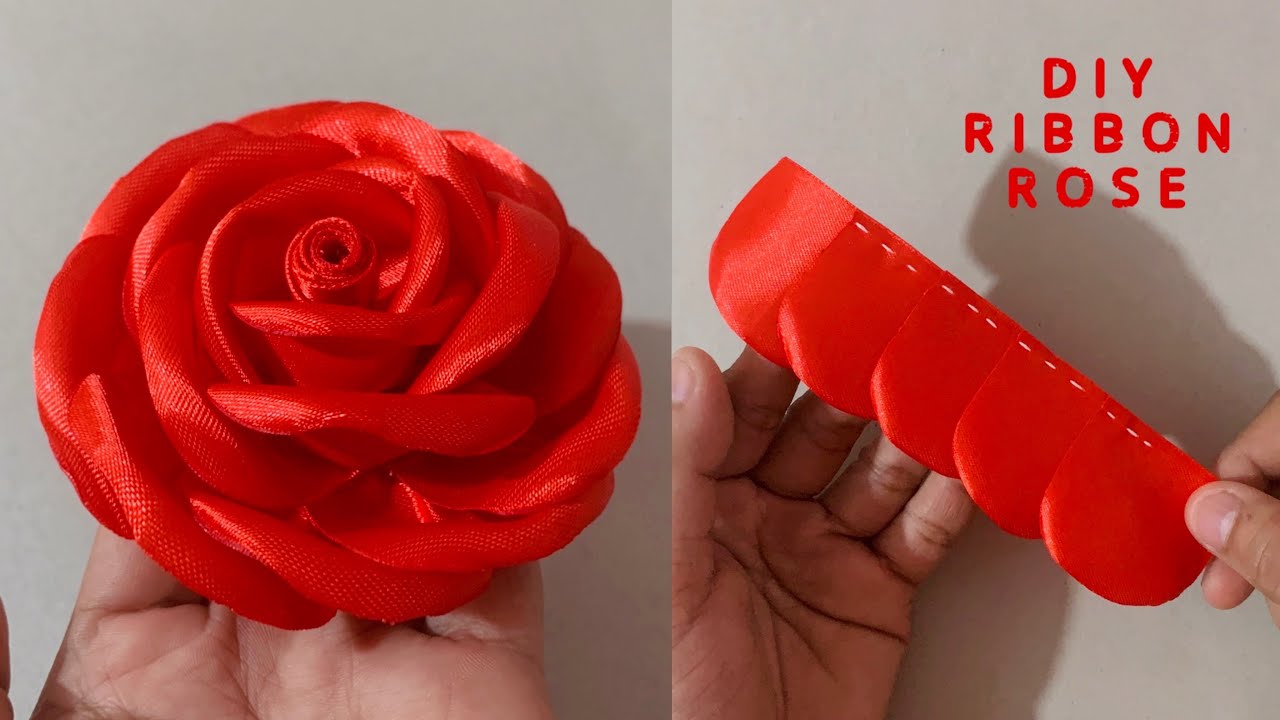 DIY: ribbon flowers / How to make ribbon flowers / Handmade diy ribbon ...