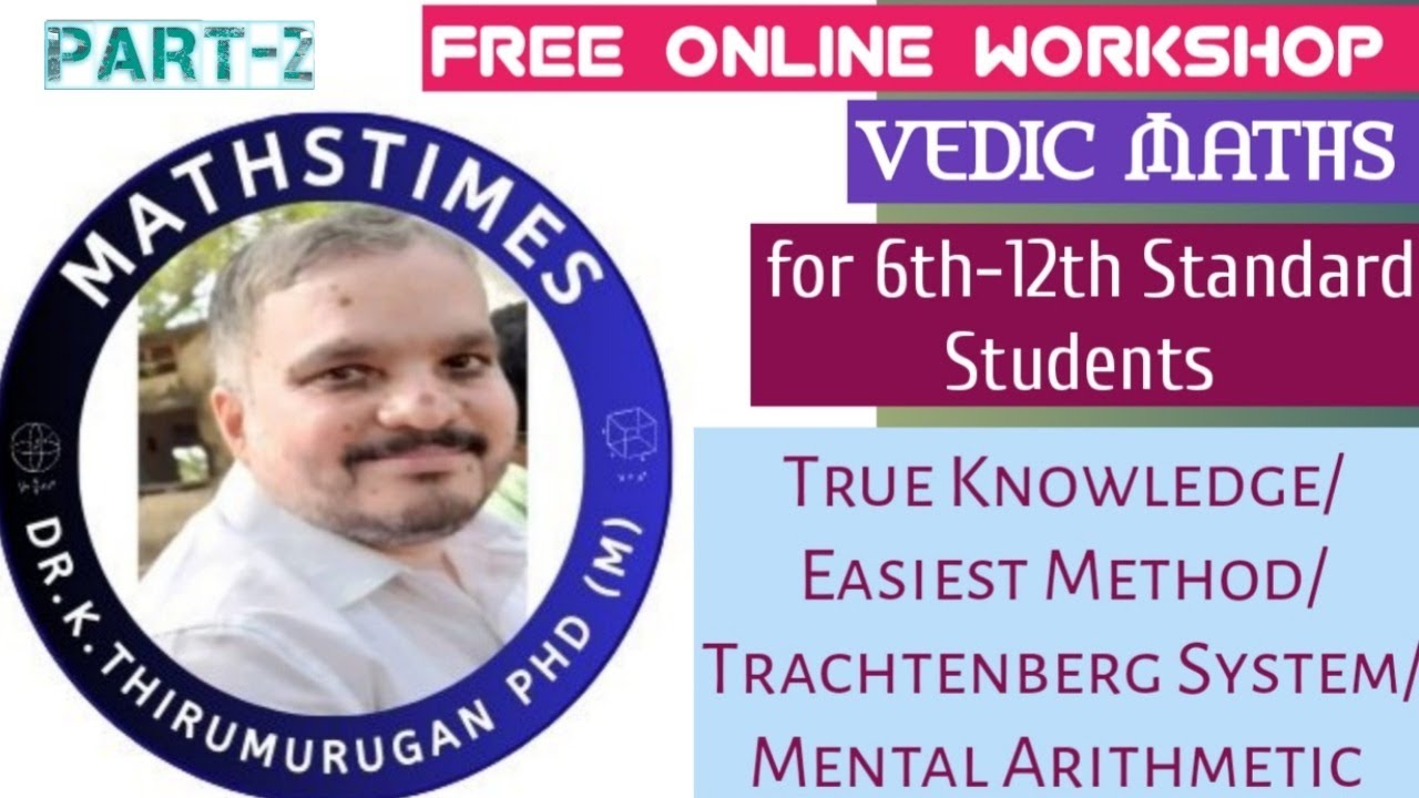 Online Vedic Maths Workshop for School Children-Part 2|Live Program - YouTube