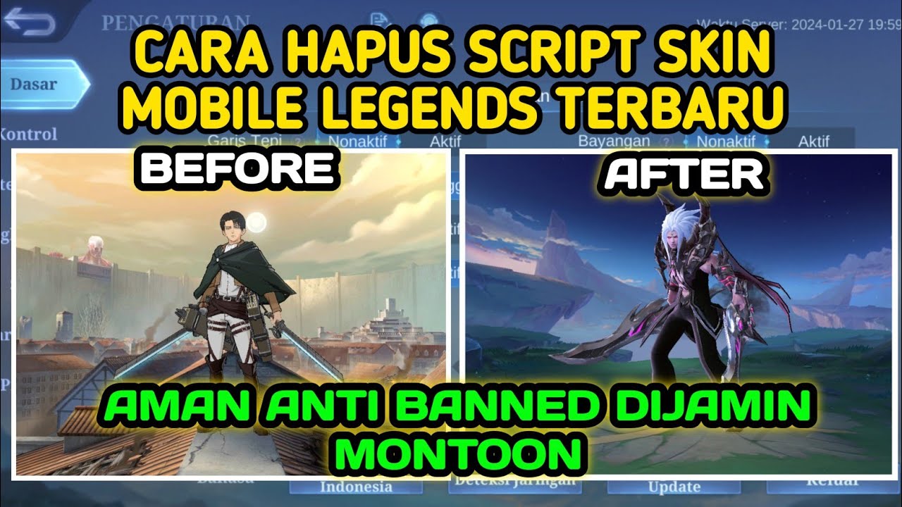 CARA HAPUS SEMUA SCRIPT SKIN MOBILE LEGENDS TERBARU 2024 | CARA MENGHAPUS SCRIPT MOBILE LEGENDS ...