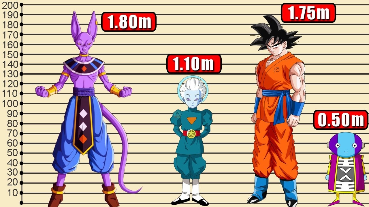 Explicación : Tamaños de los personajes de Dragon Ball Super - YouTube