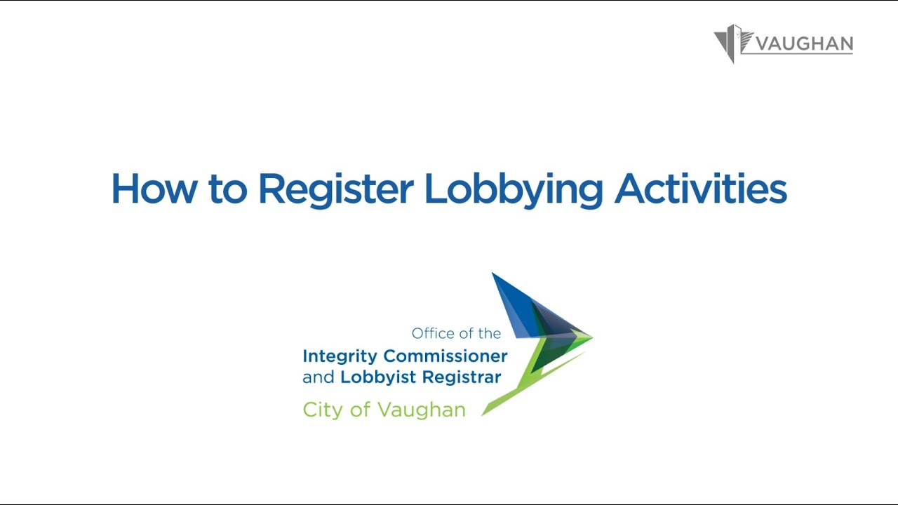 Lobbyist Registrar - How to Register - YouTube