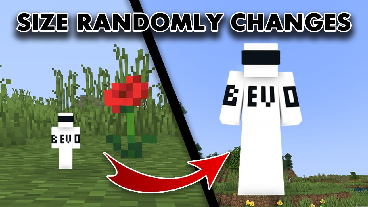 Minecraft, but Your Size Randomly Changes When You Take Damage - YouTube