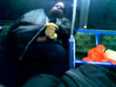 Fat man sleep on bus "look at that gut" - YouTube