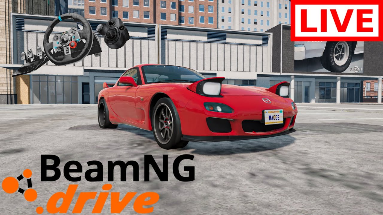 BeamNG Drive Live Stream VOD w/ Steering Wheel - YouTube