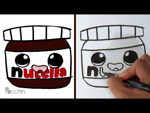 Cómo dibujar NUTELLA Kawaii