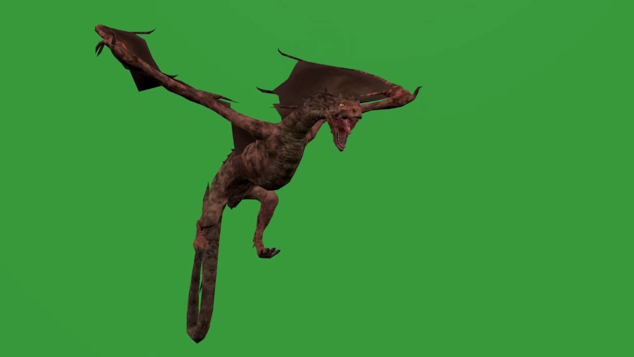 DRAGON green screen animating test - YouTube