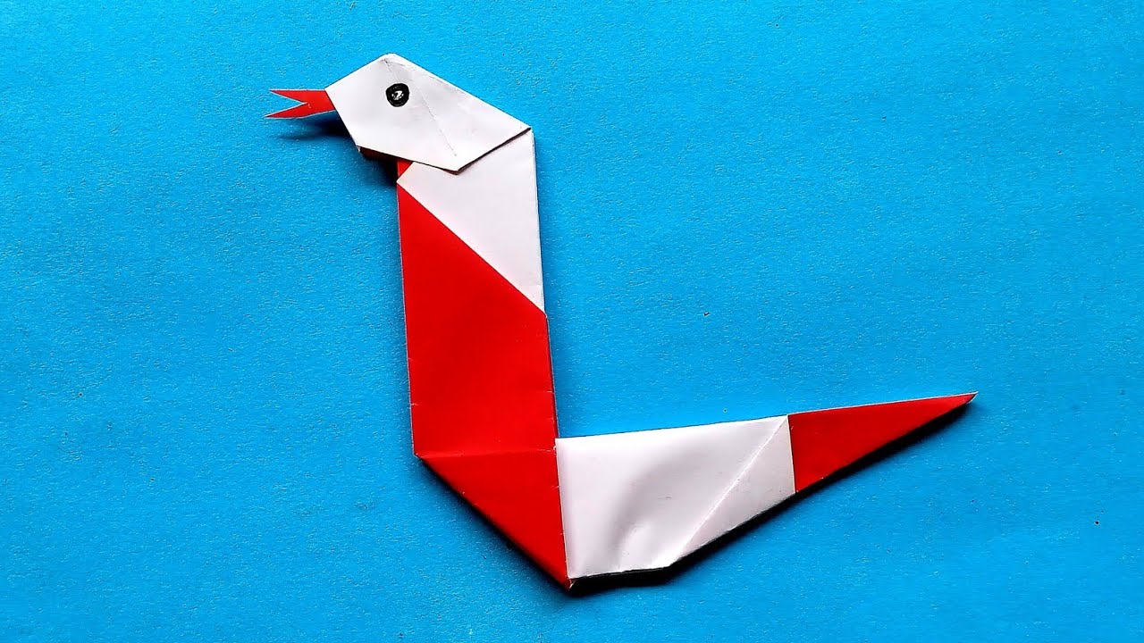 Cara Membuat Origami Ular Mudah | Easy Origami Snake | Paper Crafts ...