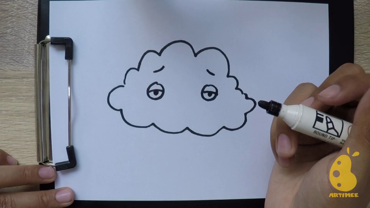 How to Draw sad cloud - YouTube