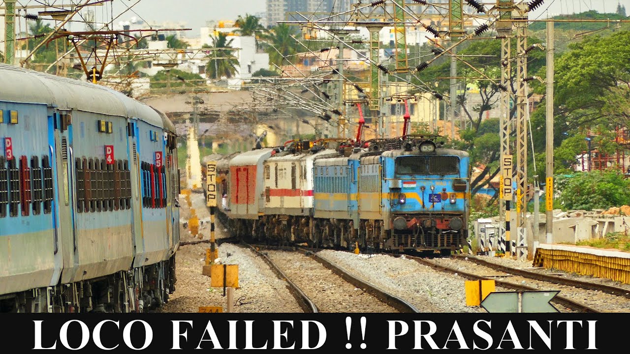 LOCO FAILED PRASANTI Exp !! HIGH RISE PANTO WAG 7 DOUBLE | Indian ...